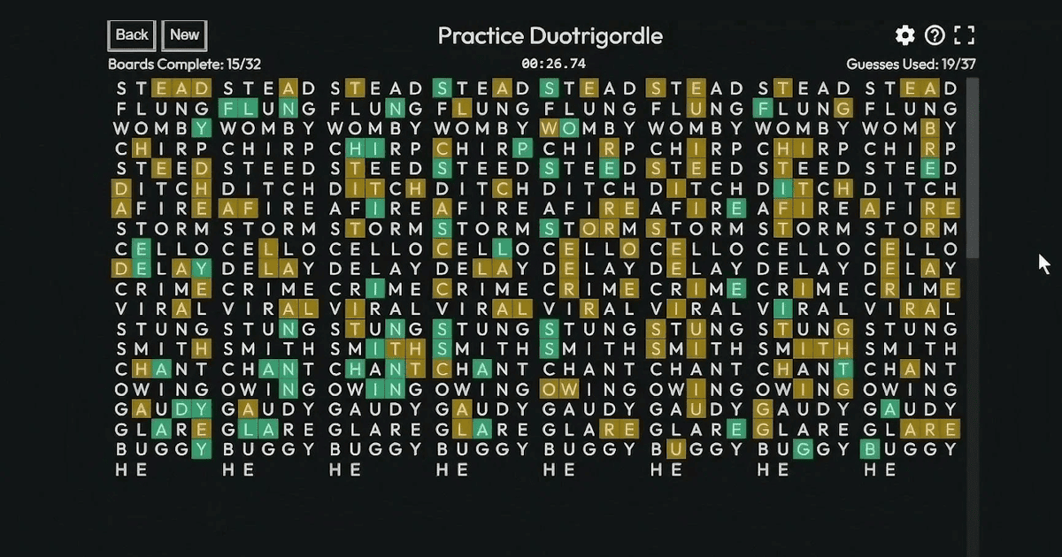 Duotrigordle - Play on Wordle Nyt